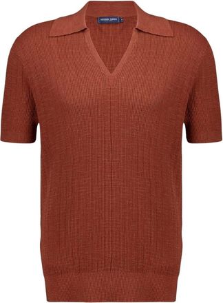 Frescobol Carioca Homme, Pulls, Brun, Taille: M Polo V-Neck Joaquim en coton