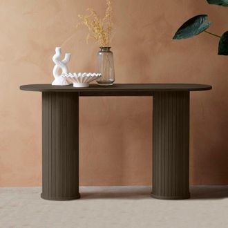 M&S Collection Console ovale 130x40x75 chêne marron - SKYRA