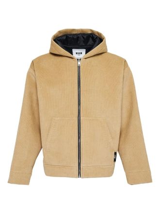 Msgm veste en velours c&ocirc;tel&eacute; &agrave; capuche - Marron