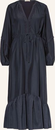 IVI Collection Ivi Collection Kleid Mit Seide Und Lochspitze blau