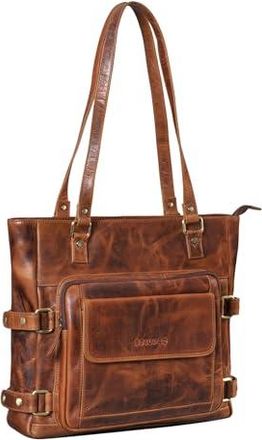 STILORD Liara Sac à Main Cabas en Cuir Grand Sac Bandoulière pour Femmes Vintage Tote Bag Élégant Sac Business pour Travail Cuir Véritable, Couleur:kara - cog