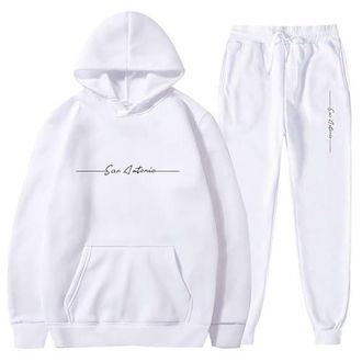 Generic Surv&ecirc;tements pour hommes avec imprim&eacute; lettres, sweat &agrave; capuche, jambe droite, ensembles de jogging, entra&icirc;nement, gym, sport, jogging, hauts, bas, v&ecirc;t