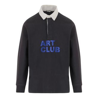 J.W.Anderson Homme, Tops, Noir, Taille: L Art Club Rugby Polo Top
