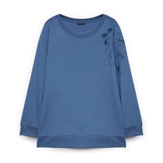 Fiorella Rubino Damen, Sweatshirts & Hoodies, Blau, LGr&ouml;&szlig;e