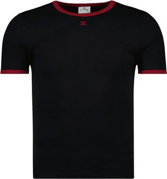 Courr&egrave;ges Homme, Tops, Noir, Taille: XS T-Shirt Signature