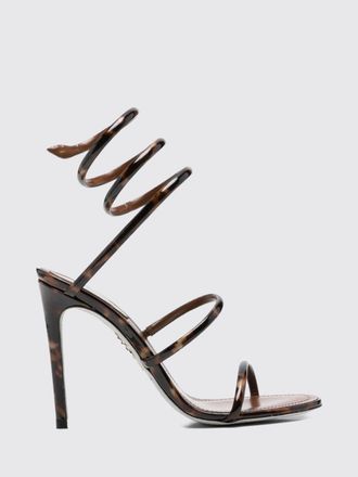 Rene Caovilla Cleo High-Heel-Sandalen mit Animal-Print und Schlangen-Kn&ouml;chelriemen