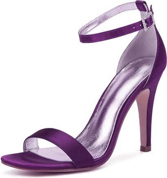 Generic Mariée Hauts Talons Sandales Chaussures De Mariage Sexy Open Toe Bureau Travail Soir Talons Hauts 10.5Cm,Violet,36 EU