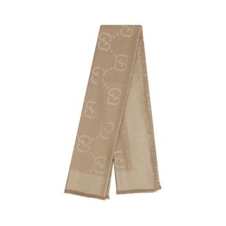 Gucci Womens Brown Wool Oves Aries Scarf