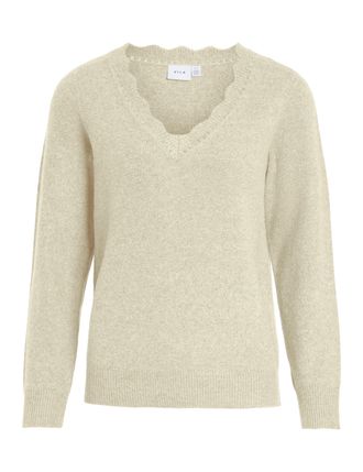 Vila Vinikolina V-Neck L/S Knit Top - Noos