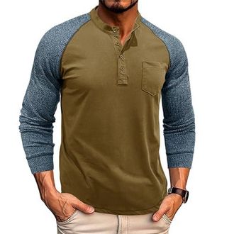 Generic Lot de 2 polos en coton pour homme - Col rond - Manches longues - Hipster - Hip Hop - D&eacute;contract&eacute; - Pour la salle de sport, vert, XXL