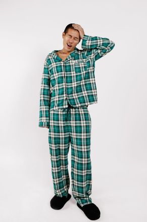 Komodo Herren vegan Pyjama-Set Jim Jam Gr&uuml;n