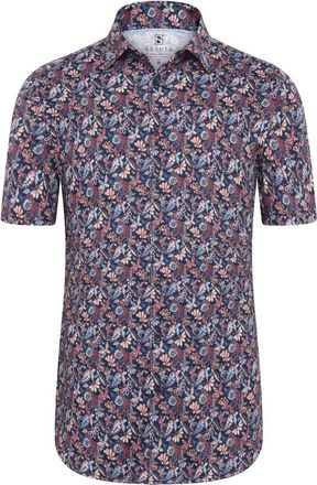 DeSoto Jersey-Kurzarmhemd mit floralem Print und Kentkragen, Slim in