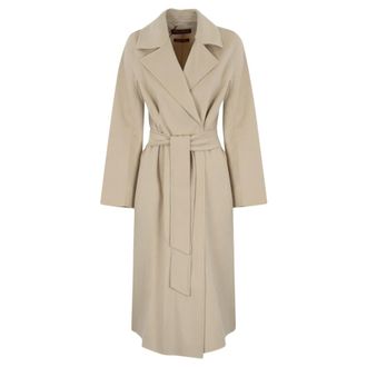 Max Mara G&uuml;rtel Wollmantel - - Coats - Damen - Wei&szlig; - S