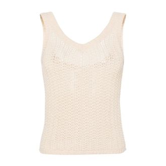 Max Mara Femme, Pulls, Beige, Taille: 44 FR V-neck Tricots