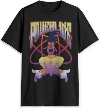 Disney Mens Goofy Movie, A Powerline Jam T-Shirt, Black, X-Large