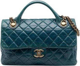 Chanel Pre-owned Vintage Quilted Satchel - Femme - Pre-owned - Bleu - Taille: ONE Size