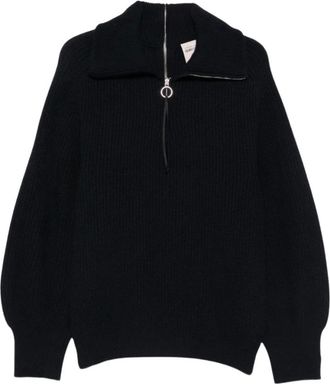 Semicouture Pull Col Roul&eacute; en Laine - Femme - Pulls - Bleu - Taille: 36 FR