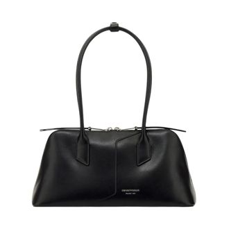 Emporio Armani Schultertasche mit Schriftzug-Logo - - Bags - Damen - Schwarzk - ONE SIZE