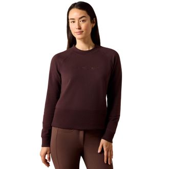 Ariat Womens Martine Sweatshirt Long Sleeve in Chocolate Plum, Size X-Small, by Ariat