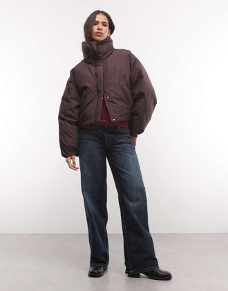Polo Ralph Lauren boxy Pufferjacke in Schokobraun