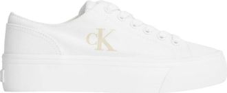 Calvin Klein Jeans Femme, Chaussures, Blanc, Taille: 38 EU Classic Lace-Up Leather Lined Baskets