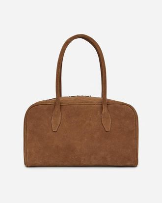 Arket Bowlingtasche Aus Veloursleder -Braun