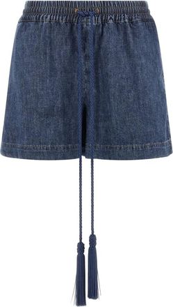 Valentino Garavani Femme, Shorts, Bleu, Taille: 38 FR Denim Chambray Shorts
