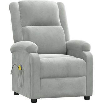 vidaXL Massagesessel Hellgrau Samt vidaXL