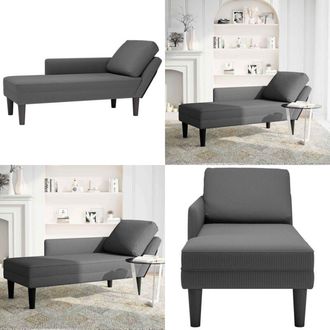 vidaXL Chaiselongue mit Kissen Dunkelgrau Cordstoff - Vidaxl