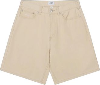 Obey Homme, Shorts, Beige, Taille: W27 Bigwig Baggy Denim Jorts