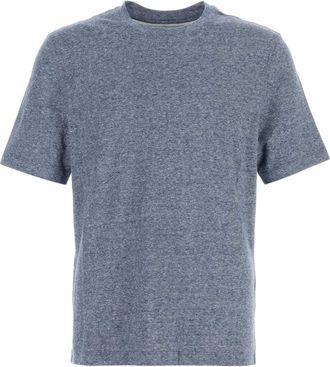 Brunello Cucinelli Homme, Tops, Bleu, Taille: M Melange Linen-Blend T-Shirt