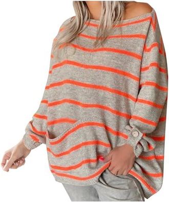 Generic Pull Chauve Souris Femme Chemise Prince De Galles Femme Pull Femme Bleu Marine Pull Femme Pas Cher Tee Shirt Femme Manche Longue Coton Gilet Chic Femm