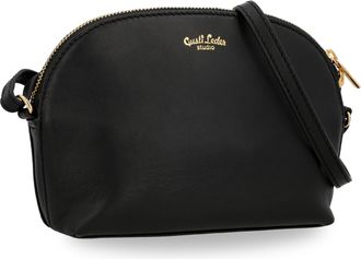 Gusti Umhängetasche Leder - Tilda Damen Handtasche aus Ziegenleder mit goldfarbenem Reißverschluss Crossbody Bag Lederhandtasche Schwarz Leder, 2.25L