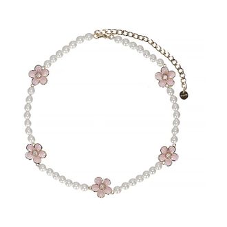 Self Portrait Pf26 Emaille-Blumen-Perlen-Choker - - Accessories - Damen - Rosa - ONE SIZE