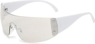 Generic Lunettes De Soleil Tendance Hommes Et Femmes Grand Cadre Lunettes De Soleil De F&ecirc;te De Vacances(White)