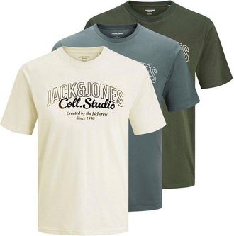 Jack & Jones Kurzarmshirt JJMAKOTO TEE SS CREW NECK 3PK MP (Packung, 3-tlg)