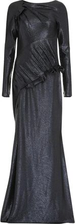Talbot Runhof Talbot Runhof - Robe Longue M&eacute;tallis&eacute;e Jacquard - Femme - Robes - Bleu - Taille: 34 FR