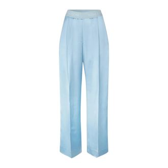 Stine Goya Luxuri&ouml;se Wide-Leg Hose aus Schwerem Satin - - Trousers - Damen - Blau - XS