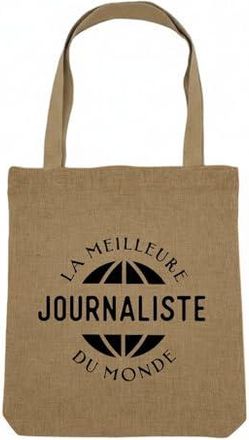 Fabulous Sac Shopping Tote Bag Aspect Lin - La Meilleure Journaliste du Monde Media News Information - Sac de Courses Toile Epaisse 360g Beige Naturel Cabas Po