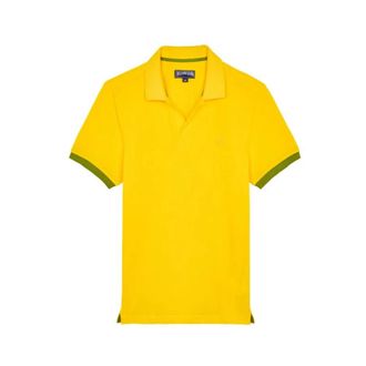 Vilebrequin Cotton Pique Poloshirt Uni - - Tops - Herren - Gelb - 3XL