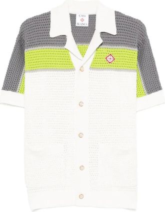 Casablanca Homme, Chemises, Blanc, Taille: XS Chemise &agrave; Manches Courtes Boutonn&eacute;e