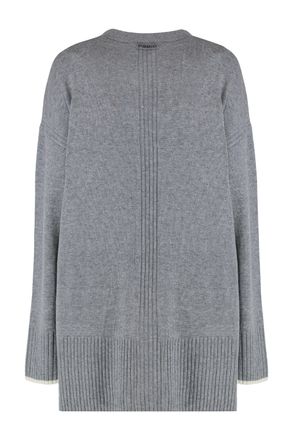 Pinko Womens Cardigan Tasmania Wool-Cashmere Grey Cardigans Sweater