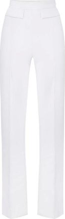 Elisabetta Franchi Femme, Pantalons, Blanc, Taille: 40 FR Pantalon en cr&ecirc;pe stretch double &eacute;paisseur
