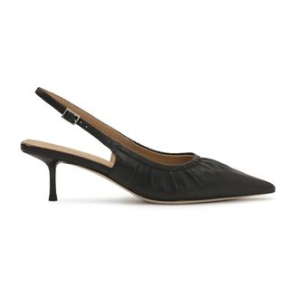Kazar Schwarze Slingback-Pumps mit ger&uuml;schtem Obermaterial - - Shoes - Damen - Schwarzk - 38 EU