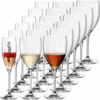 Leonardo Leonardo Poesia Wein- und Sektgl&auml;ser Set 18-teilig, Sp&uuml;lmaschinengeeignete Stielgl&auml;ser, Gl&auml;ser f&uuml;r Rotwein Wei&szlig;wein und Sekt, Starter-Set f&uuml;r 6 Person