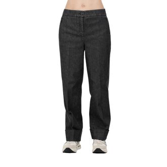 Via Masini 80 Pantalone in denim con risvolto - - Trousers - Damen - Grau - M