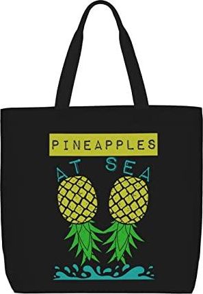 Generic Sac De Courses LAnanas &Agrave; LEnvers Joue Bien Avec Les Autres Sac Femme Plage Lavables Personnaliser Sacs &Agrave; Main, Pour Shopping, &Eacute;cole, Voyage, Tous Les 