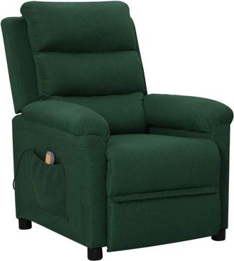 vidaXL Fauteuil de massage Vert foncé Tissu Vidaxl