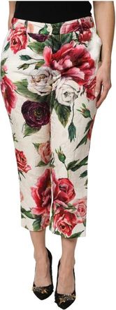 Dolce & Gabbana Femme, Pantalons, Multicolore, Taille: 38 FR Pantalon Corsaire Floral