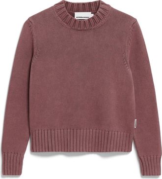 Armedangels Damen Pullover aus Bio-Baumwolle AMALIAAS GMT DYE Relaxed Fit Dark Berry